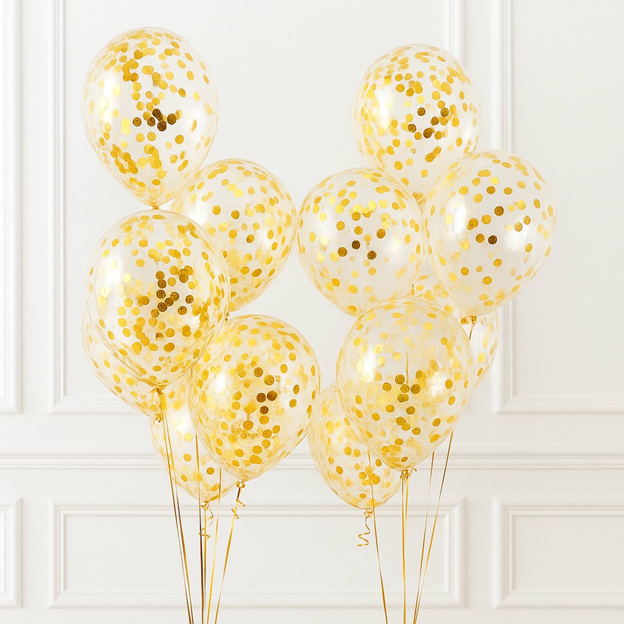 Gold Sparkle Helium Balloon Bouquet of 12 | Edmonton Balloon Delivery ...