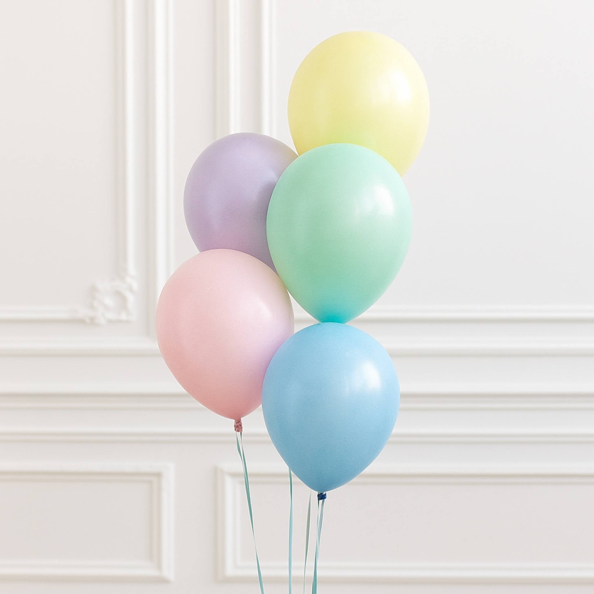 Pastel mixture helium balloon bouquet of 5 | Edmonton Delivery – One Up ...